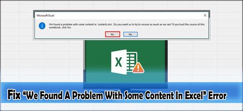 Don T Miss Out Learn To Fix We Found A Problem With Some Content In Excel
