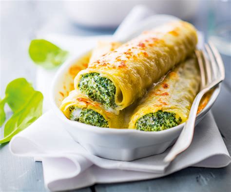 Recette gourmande cannellonis épinards ricotta