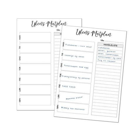 Ukeplan Kategori Nameless