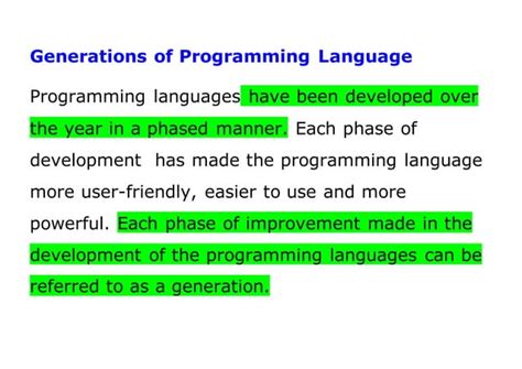 Generations Of Programming Language Docx