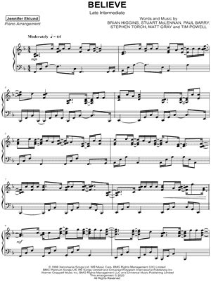 Believe Sheet Music Arrangements Available Instantly Musicnotes