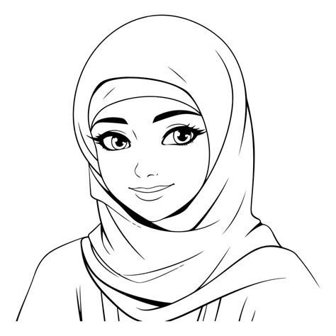 무슬림 여성의 히자브를 입은 아랍 여성 프리미엄 벡터