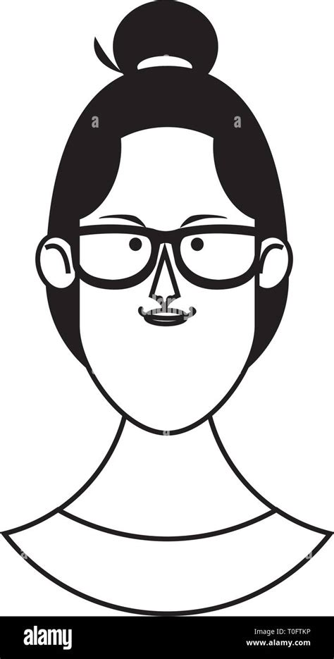 Woman Face Cartoon In Black And White Stock Vector Image And Art Alamy