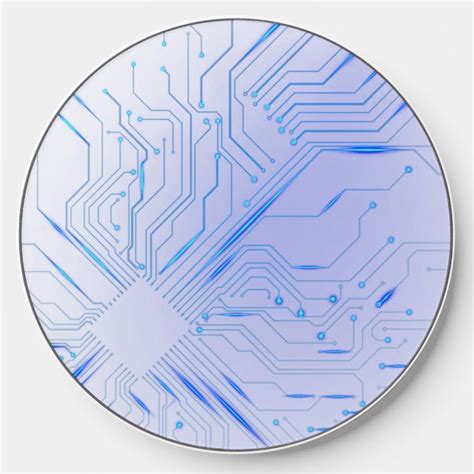 Blue Abstract Futuristic Electronic Circuit Wireless Charger Zazzle