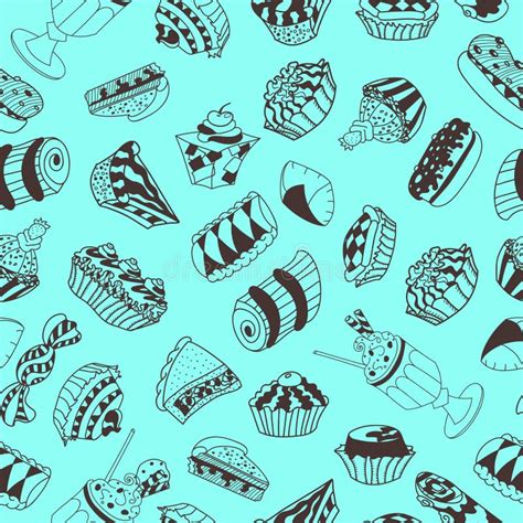 Colorful And Cute Hand Drawn Sweet Candy Cookie Seamless Pattern Vector Stock Vector