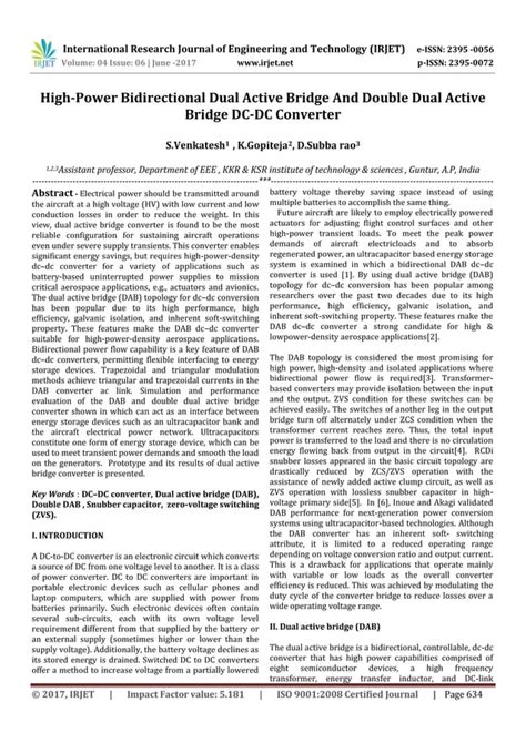 High Power Bidirectional Dual Active Bridge And Double Dual Active