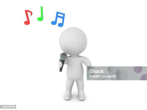 3d 캐릭터 노래 노래방 마이크에 가수에 대한 스톡 사진 및 기타 이미지 가수 노래 노래방기계 Istock