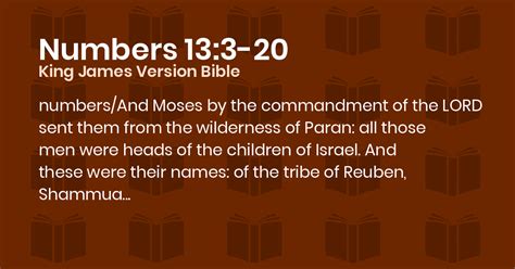 Numbers 133 20 Kjv And Moses By The Commandment Of The