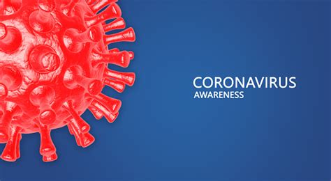 파란색 배경에 코로나 바이러스 박테리아의 코로나 바이러스 인식 3d 그림 포스터 카드 배너 전단지에 대한 디자인 요소 3차원 형태에 대한 스톡 사진 및 기타 이미지 Istock