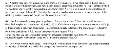Solved Spinning Hard Disk A A A Laptop Hard Disk Has A Chegg Com
