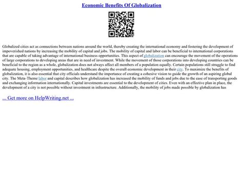 Economic Benefits Of Globalization Ppt