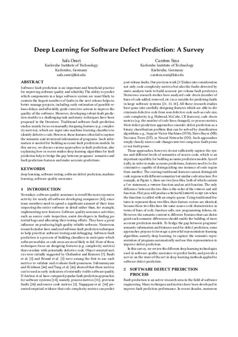 Pdf Deep Learning For Software Defect Prediction