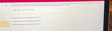 Solved The Iotal Revenue For A Product Can Be Calculated As Chegg