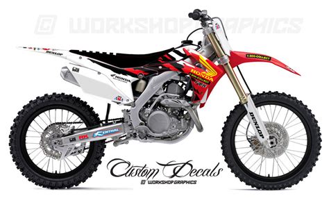 Crf450 Retro White Graphics Kit Workshop Graphics