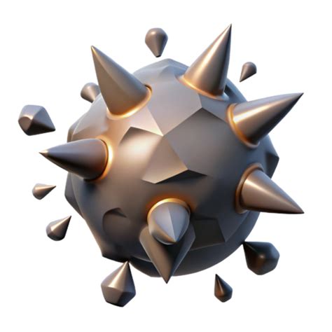 Spiky 3d Metallic Sphere Abstract Background Illustration 55535115 Png