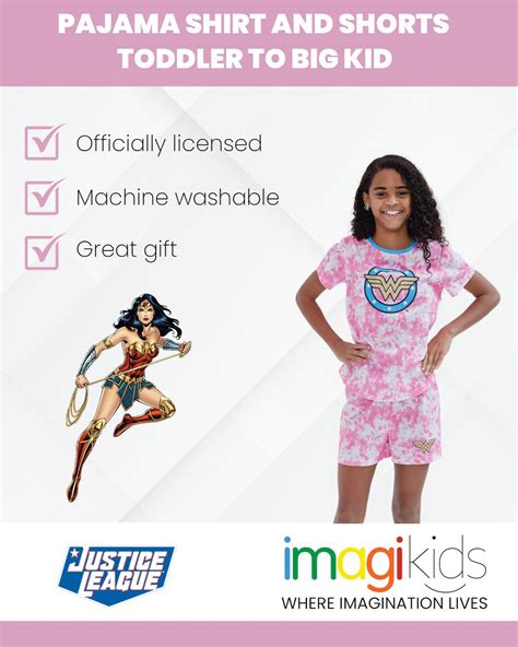 Dc Comics Justice League Wonder Woman Pajama Shirt And Shorts