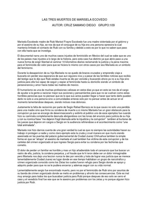Las Tres Muertes De Marisela Escovedo Pdf Corrupción Política
