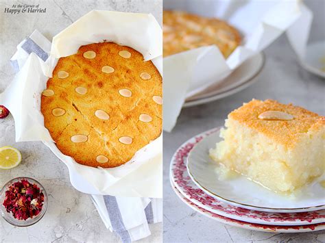 Basbousa Semolina Cake With Lemon Rose Syrup