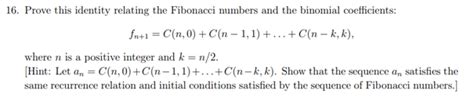 Prove This Identity Relating The Fibonacci Numbers