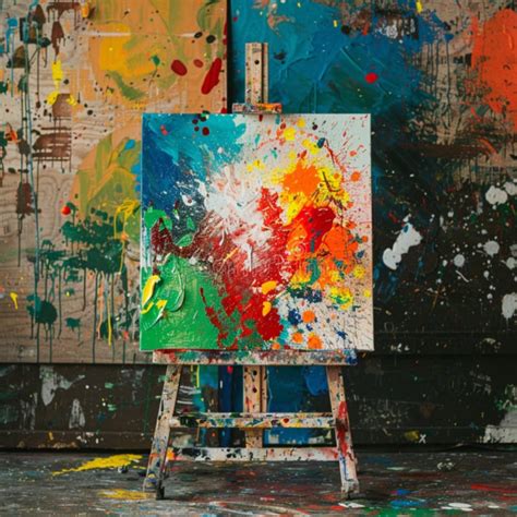 Canvass With Colorful Painting Splashes Stock Illustration