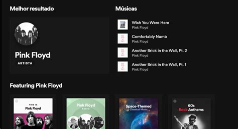 Pink Floyd As músicas mais executadas no Spotify Pink Floyd