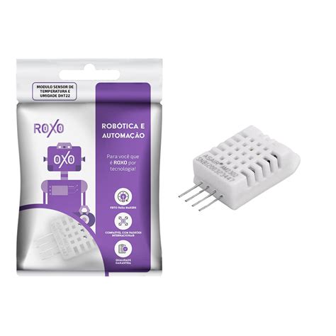 módulo sensor de umidade e temperatura dht22 roxo mixtou
