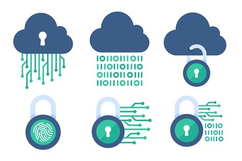 Cloud Computing Das Vorhängeschloss Das Die Wolken Verschließt Das