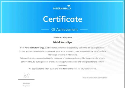 Nivid Koradiya On Linkedin Thankyou Experience Internshala