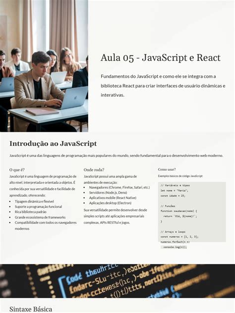 Aula 05 Javascript E React 1 Pdf Script Java Linguagem De Script