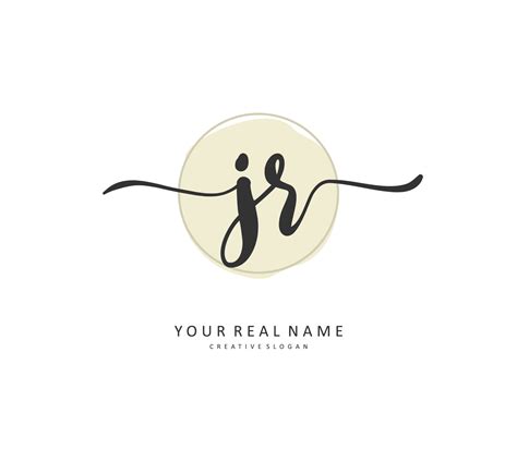 Jr Initial Letter Handwriting And Signature Logo A Concept Handwriting