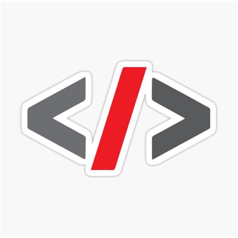 Angle Brackets And A Slash Coding Sticker By Stickerized Redbubble