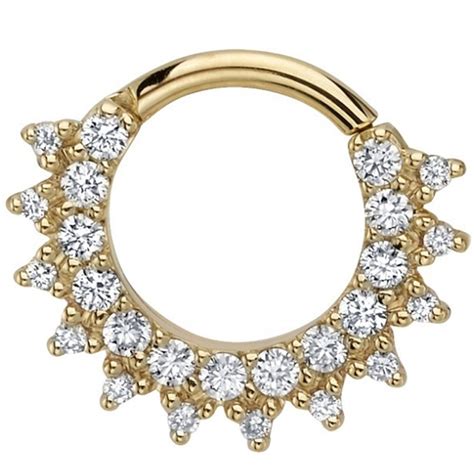 Bvla Body Vision Gem Kolo Hinge Ring In Gold With White Diamonds