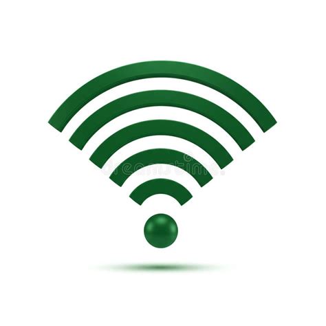 Green Wi Fi Symbol Featuring Three Curved Lines And A Circular Base Indicating Stock