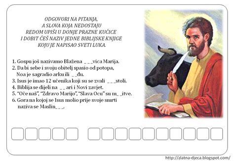 Zlatna Djeca Uz Blagdan Sv Luke Evanđeliste Radni Listovi
