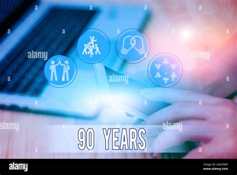 Handwriting Text Writing 90 Years Conceptual Photo Remembering Or