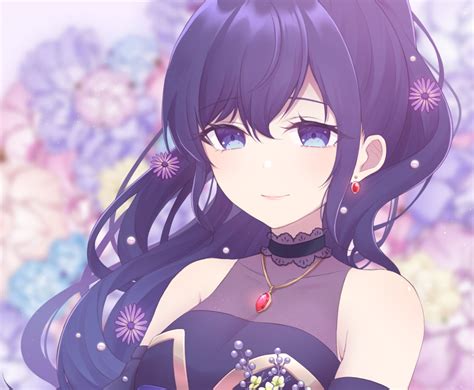 Safebooru 1girl Asahina Mafuyu Bare Shoulders Blue Eyes Breasts