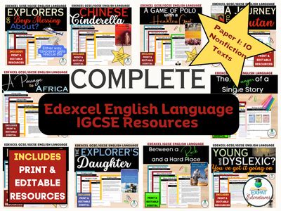 Editable Edexcel IGCSE English Language Paper Resources Teaching Resources