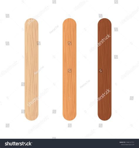 Wooden Sticks Ice Cream Isolated Illustration Stock Vector Royalty