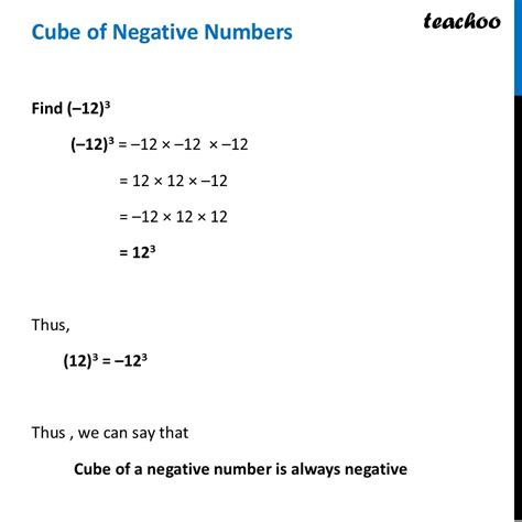 A Square And A Cube Cube Of Negative Numbers Class 8 Maths