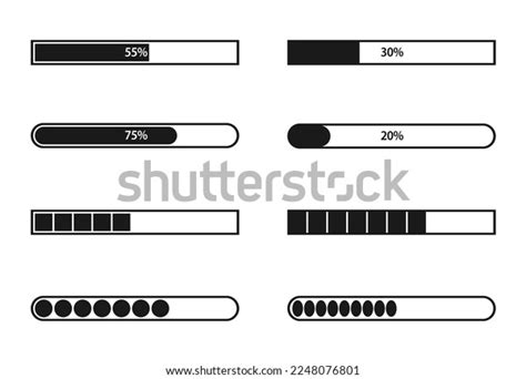 loading status bar different icon collection stock vector royalty free