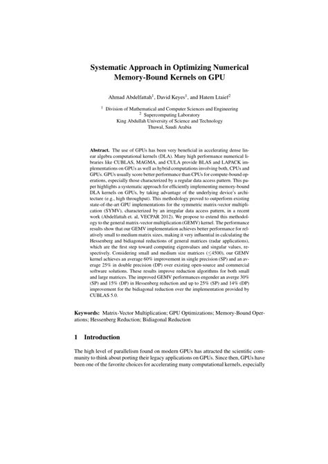 pdf systematic approach in optimizing numerical memory bound kernels
