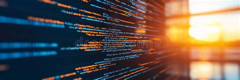 Secure Software Development Abstract Code On Computer Screen With Light