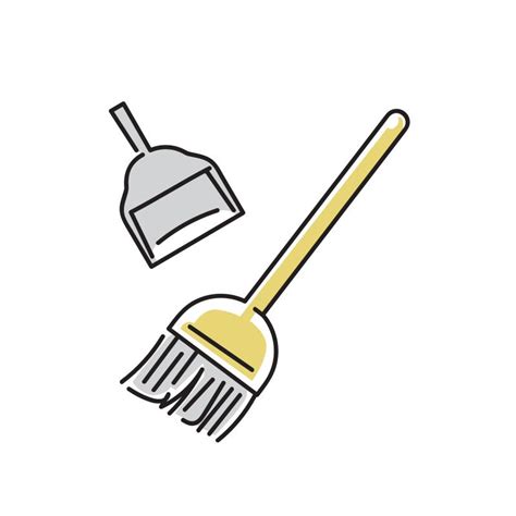 ほうきとちりとりのイラスト