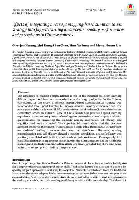 Pdf Effects Of Integrating A Concept Mapping‐based Summarization