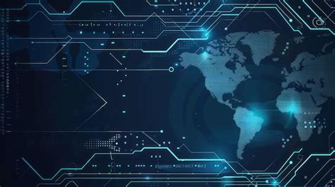 Digital World Map With Circuitry Premium Ai Generated Image