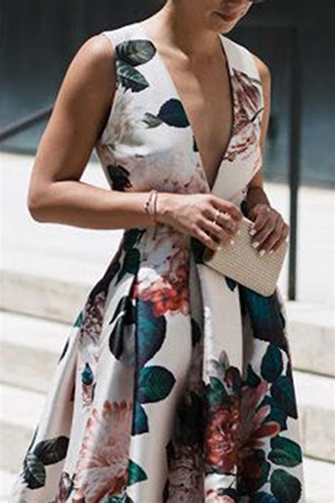 Us 3915 Stylish Floral Print Sleeveless Maxi Dress