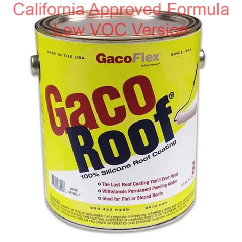 Gal Gaco Gr1600c White Gacoroof Silicone Roof Coating Voc California