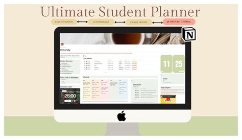 Notion Template Student Planner Academic Planner For Notion School