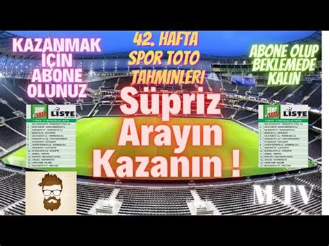 42 Hafta Spor Toto Tahminleri sportoto tototahmin sportotoyorumları iddaa iddaatahminleri
