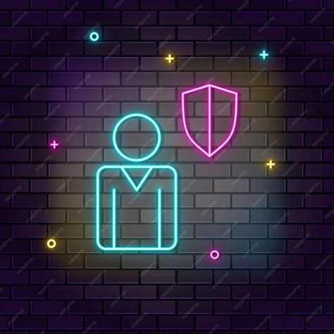 Premium Vector Processor Chip Icon Neon On Wall Dark Background Brick Wall Neon Icon